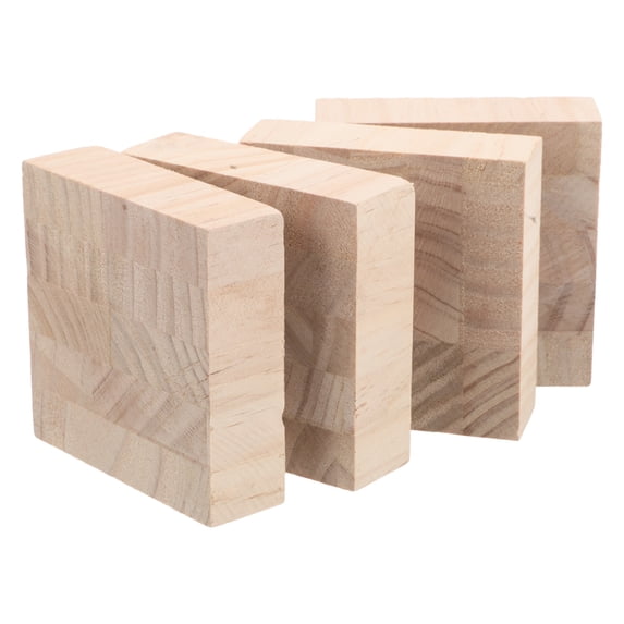 ETHZZLE 4Pcs Wooden Furniture Risers for Tables Beds and Chairs Beige ...