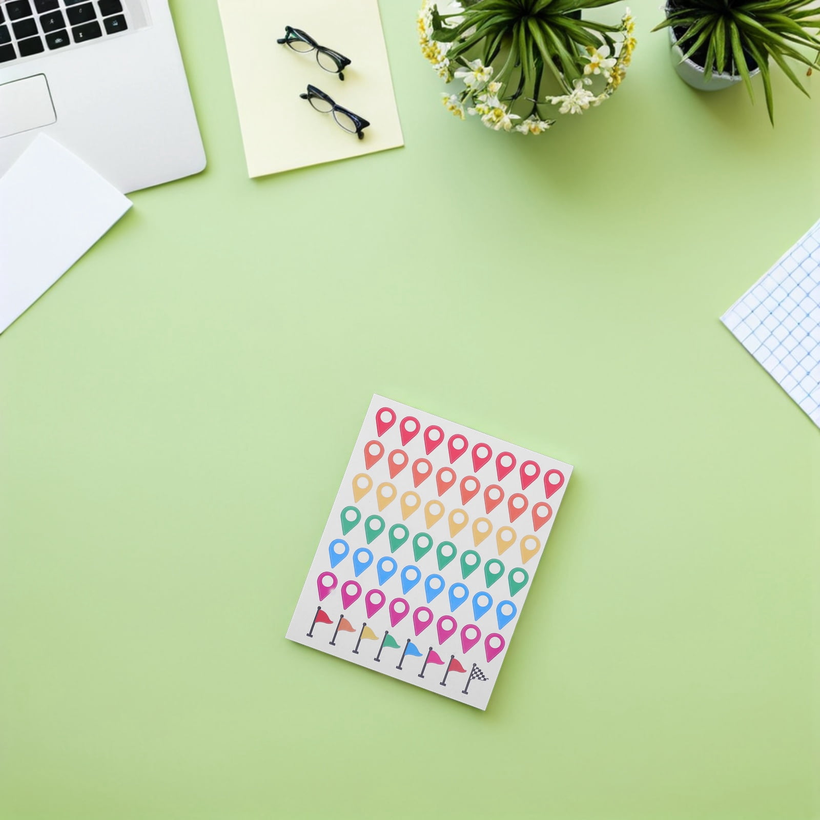 ETHZZLE 5 Sheets Map Pointer Stickers - Self Adhesive Marking Labels ...