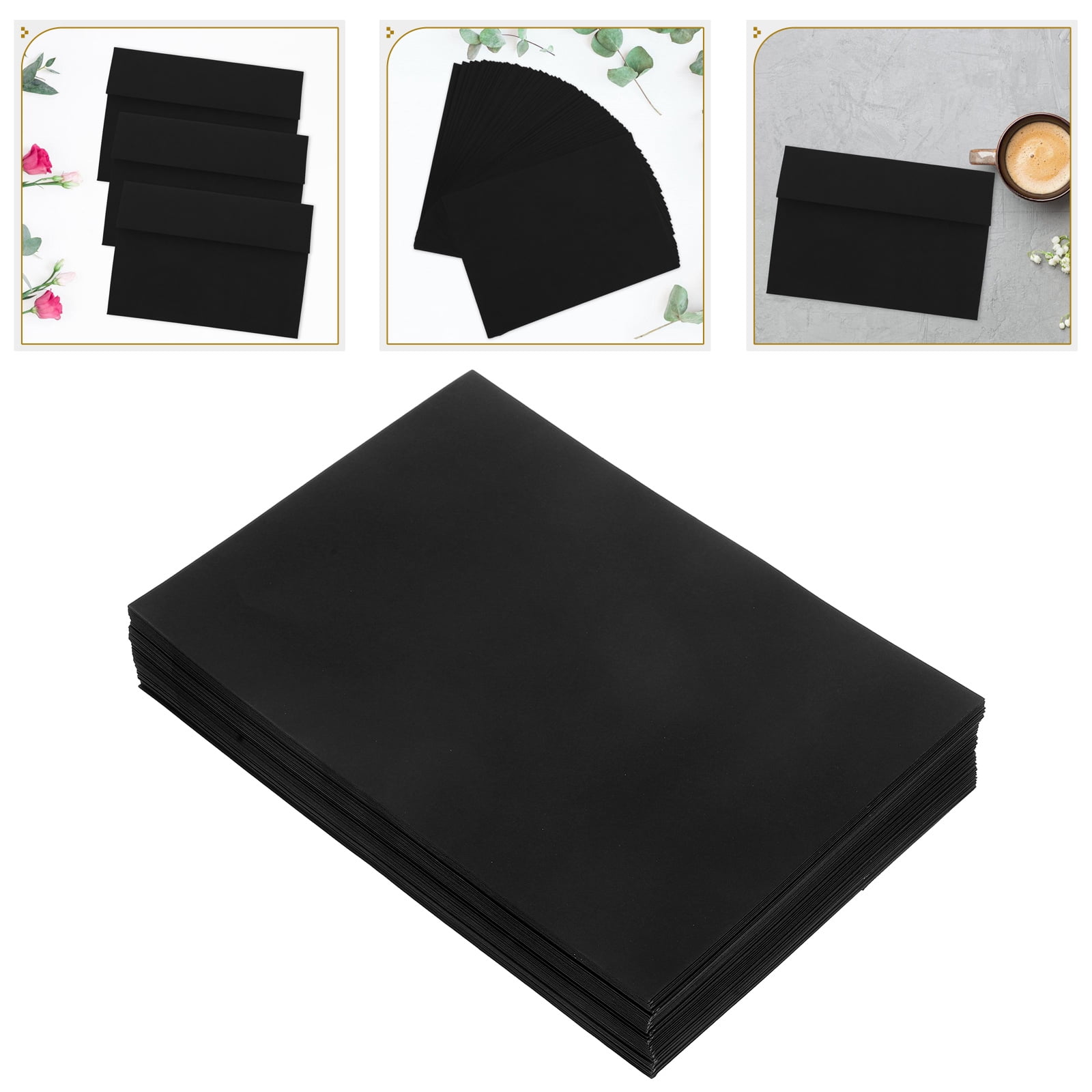 ETHZZLE 50Pcs Black Invitation Envelopes for Weddings with Versatile ...