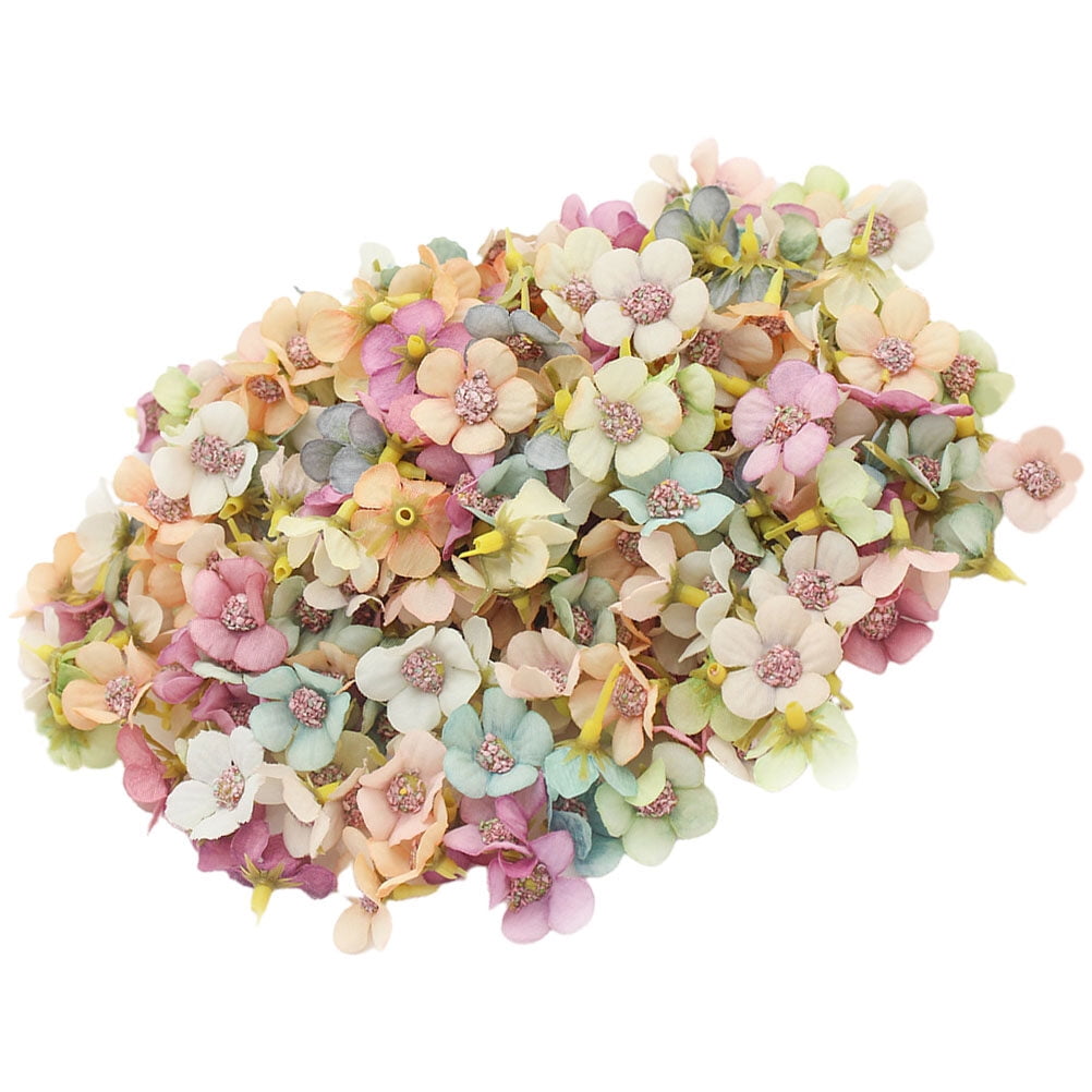 ETHZZLE 50Pcs Fake Flowers Stemless Silk Flower Heads Assorted Color ...