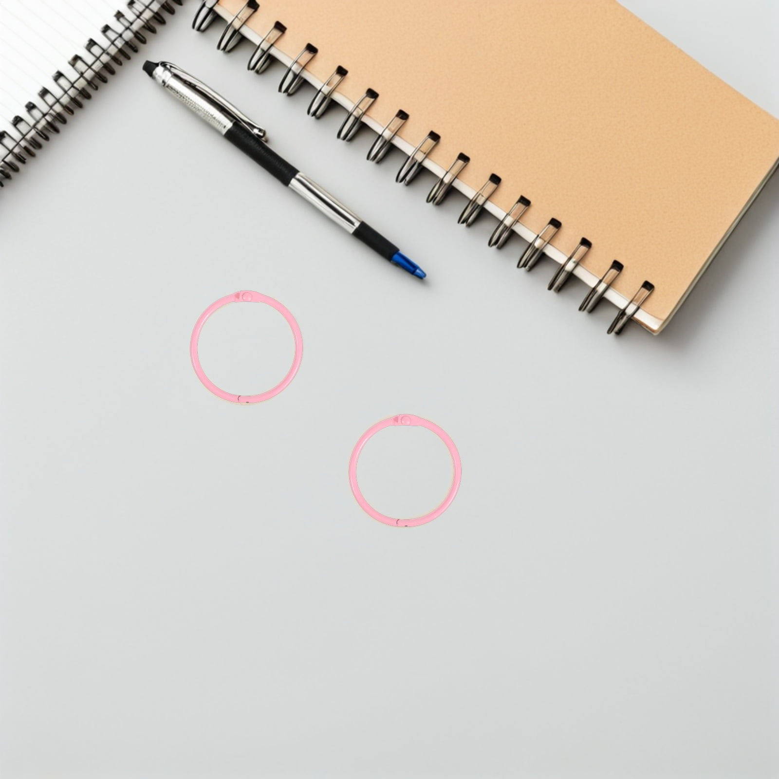 ETHZZLE 50Pcs Pink Metal Keychain Rings Binder Clip for Flashcard and ...