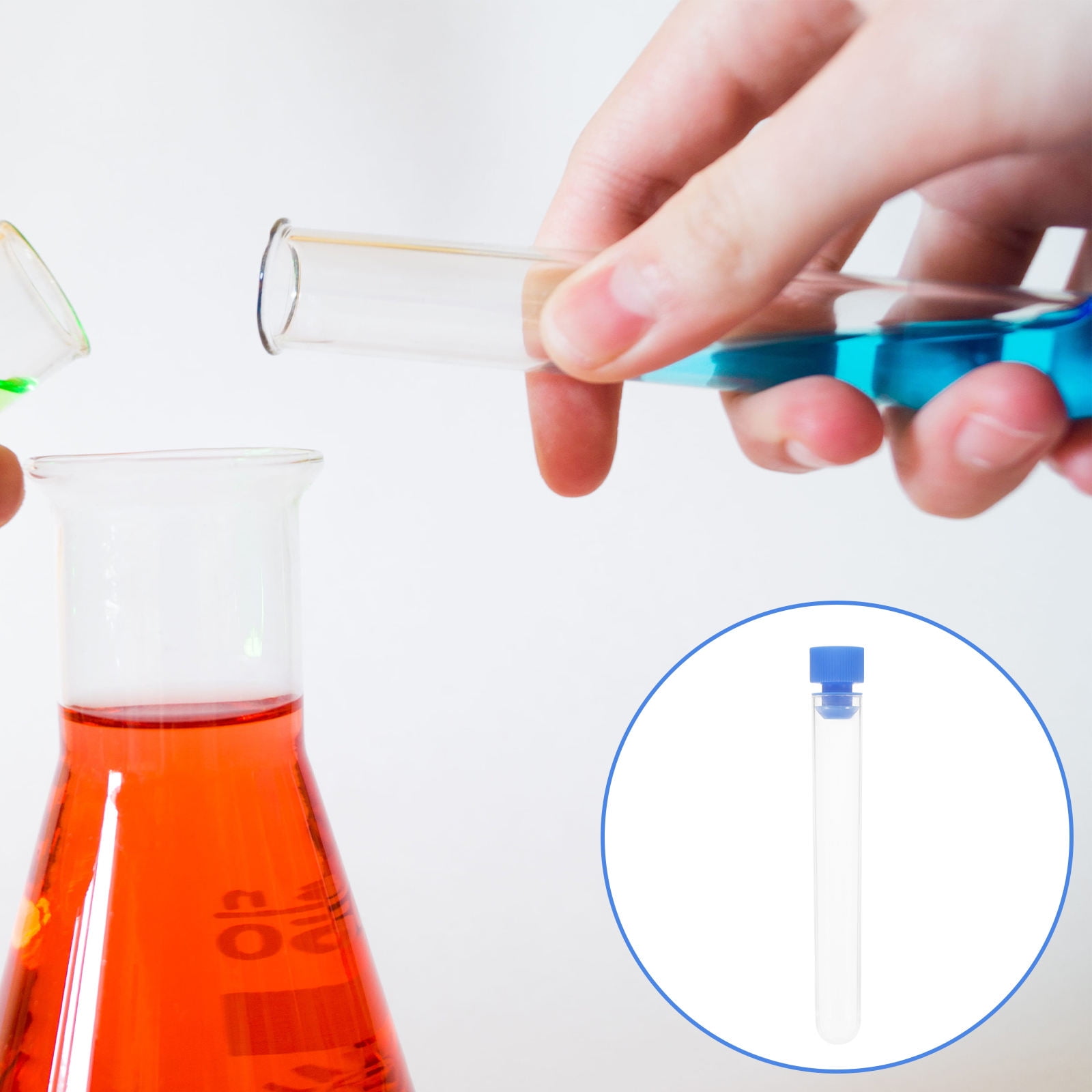 ETHZZLE 50Pcs Plastic Test Tubes with Smooth Wall Clear Tubes for Lab ...