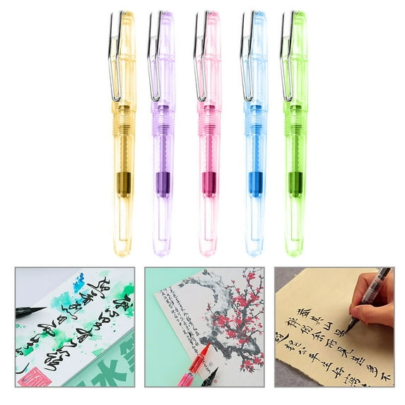 ETHZZLE 5Pcs Practical Calligraphy Brush Pens Refillable Design Smooth ...