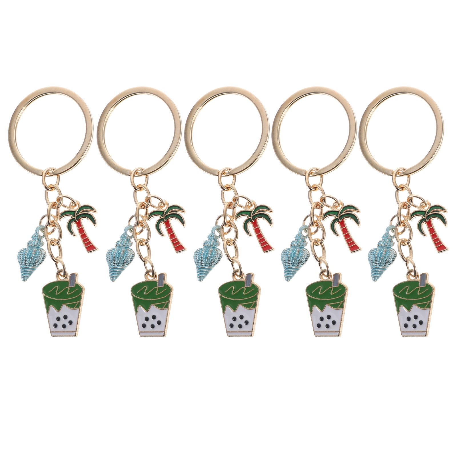 ETHZZLE 5Pcs Tropical Palm Tree Keychains Zinc Alloy Cute Party Favors ...