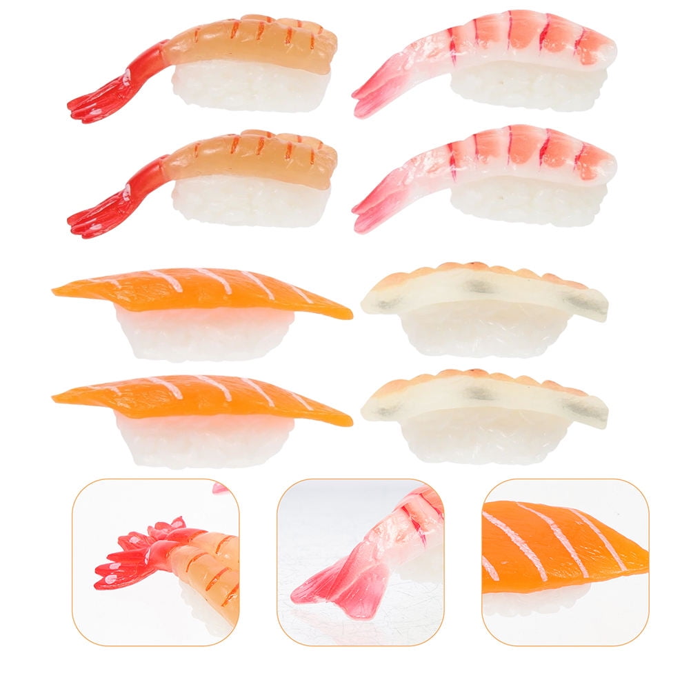 ETHZZLE 6 Pack Compact Sushi Models Faux Food Decor Assorted Color ...
