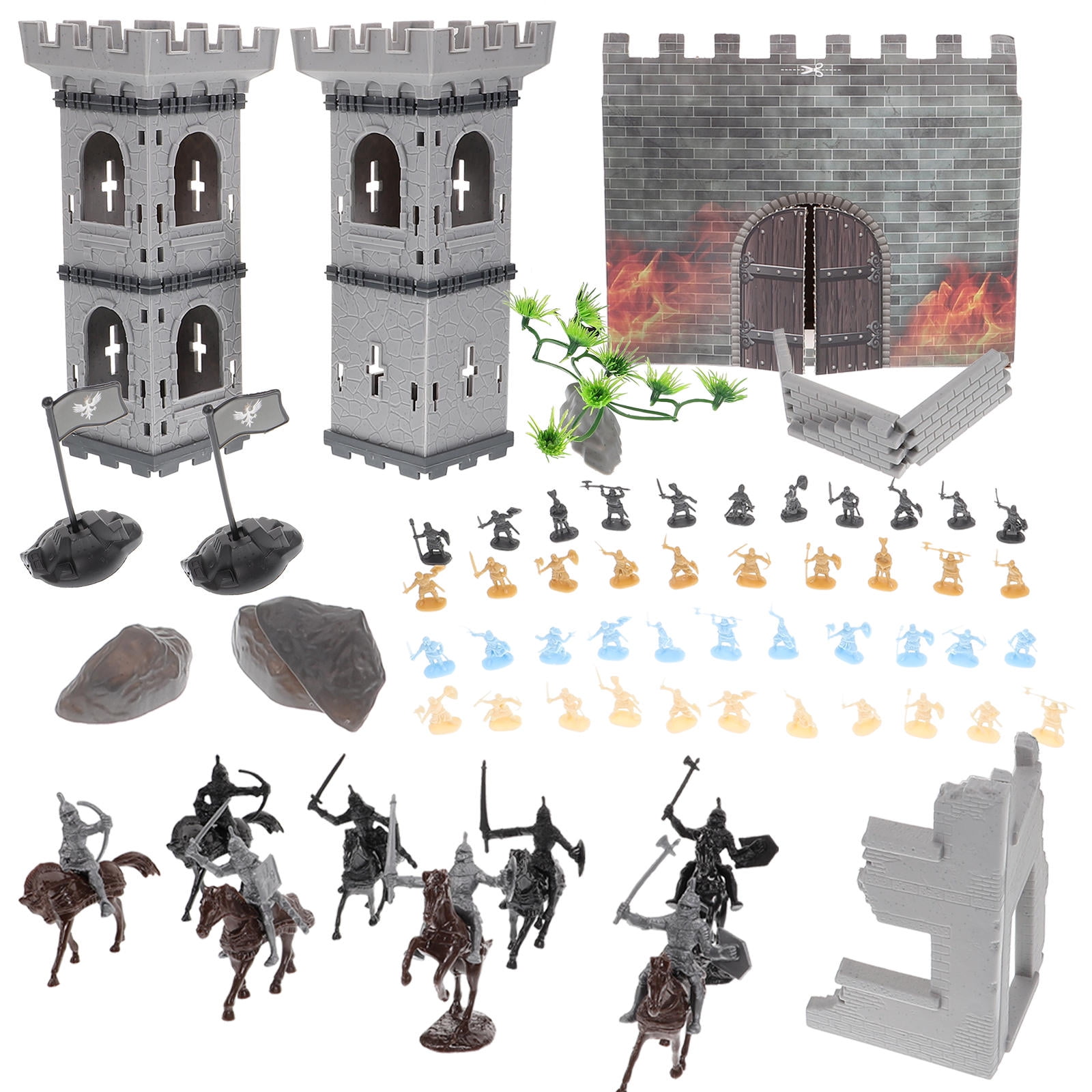 ETHZZLE 6Pack Tiny Knight Figures Castle Soldier Models Assorted Color ...