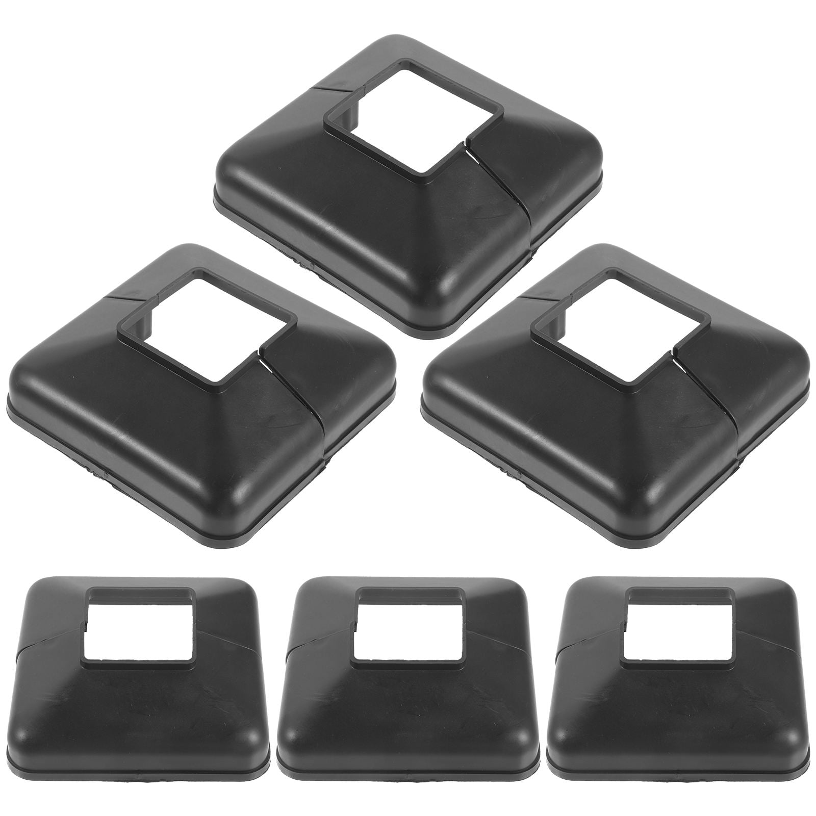 ETHZZLE 6Pcs Black Vinyl Fence Post Caps Split Design Decorative Post ...