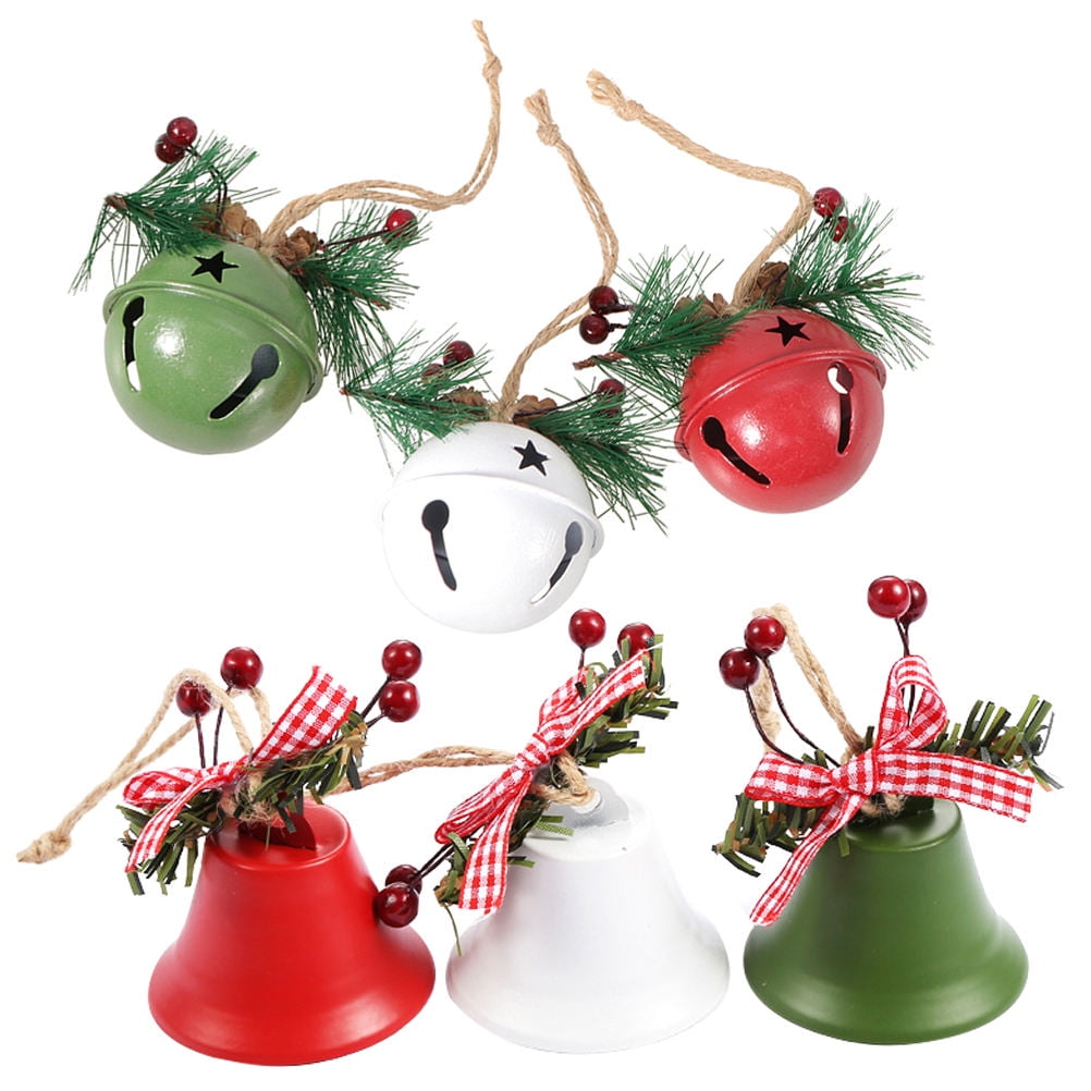 ETHZZLE 6-Pack Christmas Round Iron Ornaments Pendant Set for Holiday ...