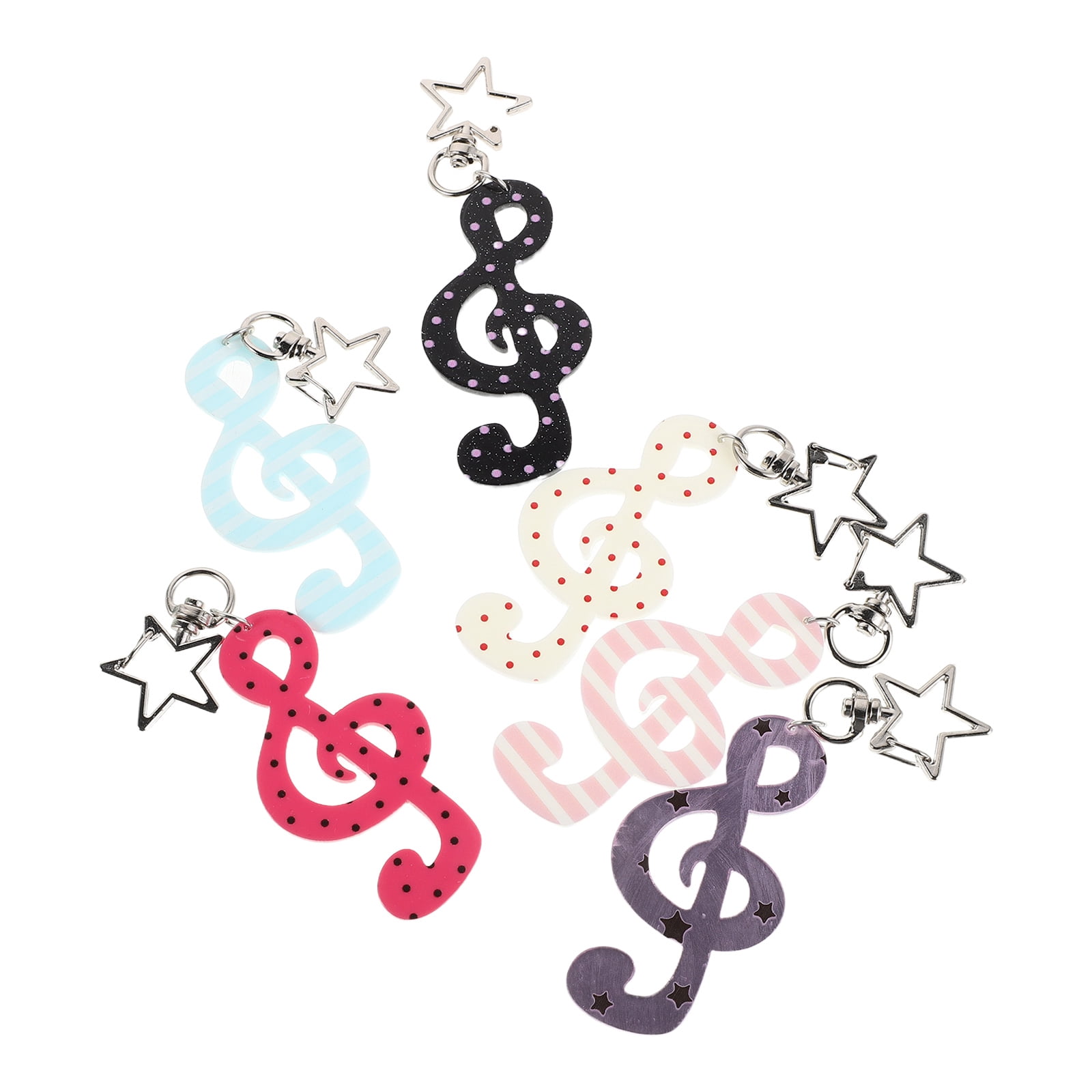 ETHZZLE 6Pcs Acrylic Music Note Keychain Set with Vibrant Colors for ...