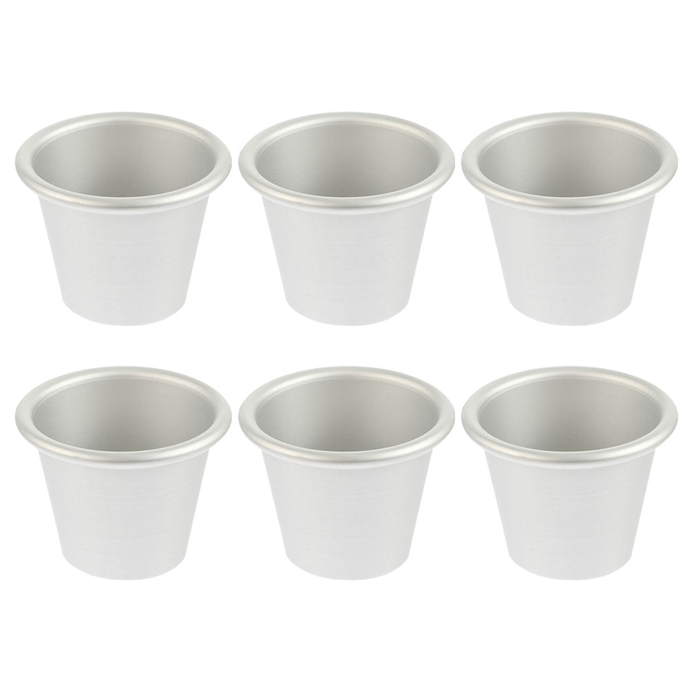 ETHZZLE Set of 6 Metal Pudding Molds Nonstick Round Cake Baking Pans ...
