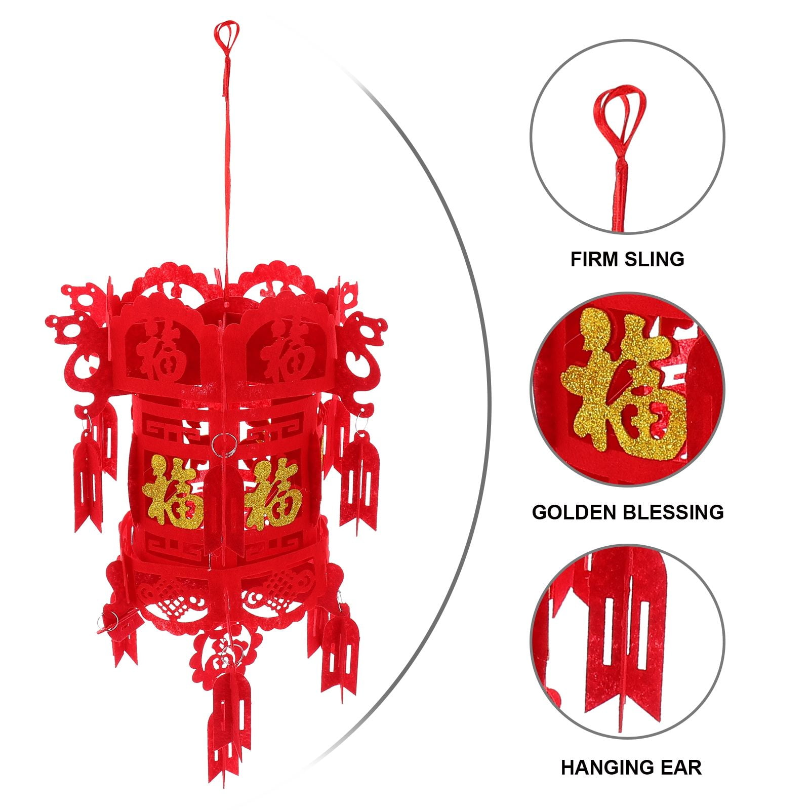 ETHZZLE 6Pcs Red Lantern Pendant Decorative Door Hanging Lantern for Home and Restaurant ...