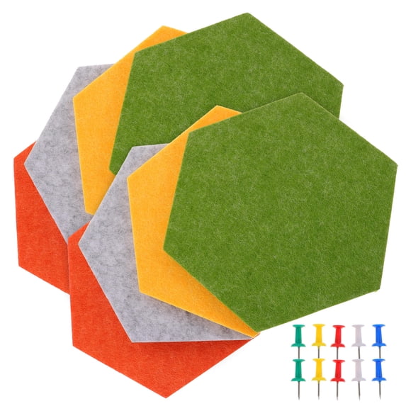 ETHZZLE 8Pcs Home Wall Hexagon Felt Bulletin Board with Adhesive Pin ...