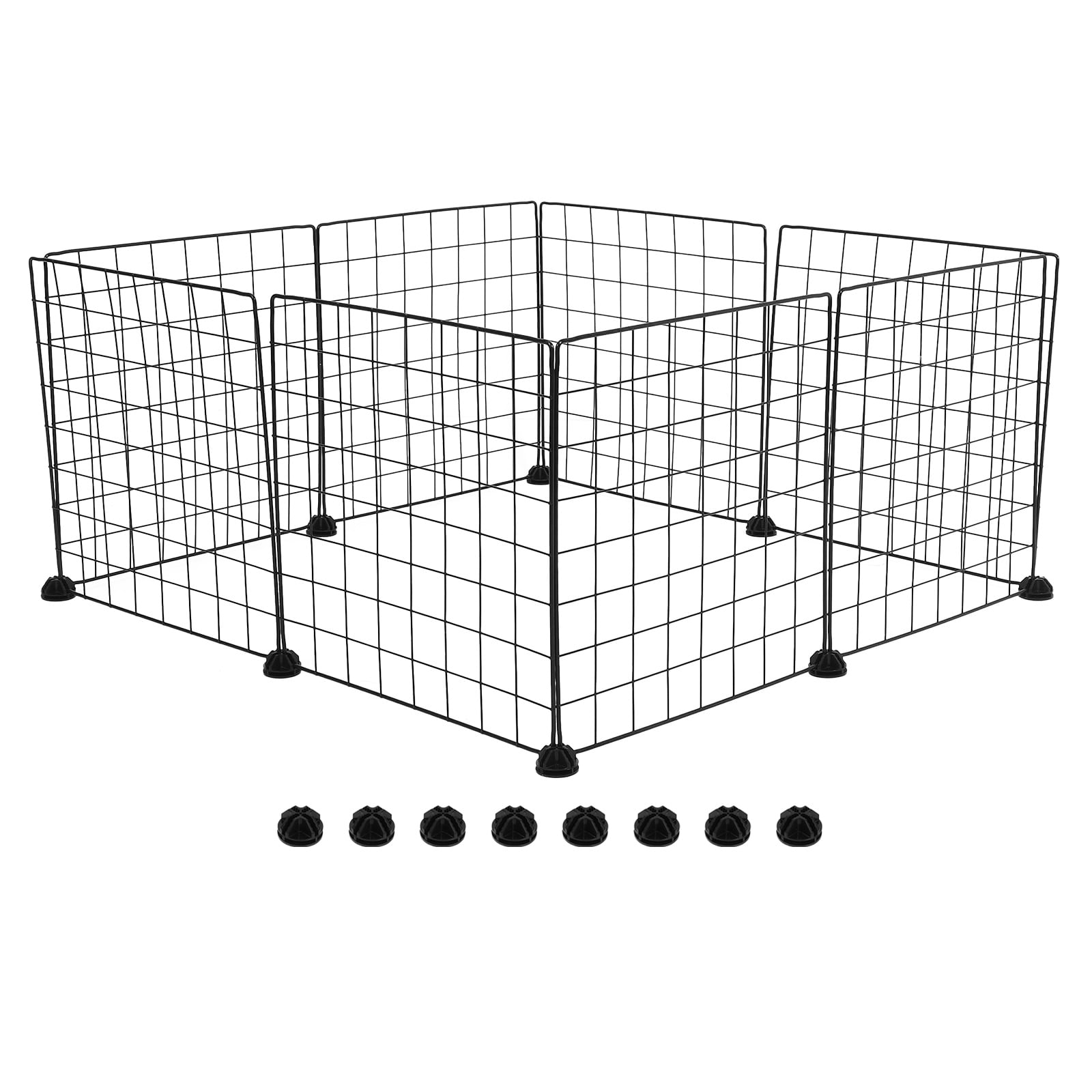 ETHZZLE 8Pcs Portable Metal Wire Grid Panel Playpen for Small Pets ...
