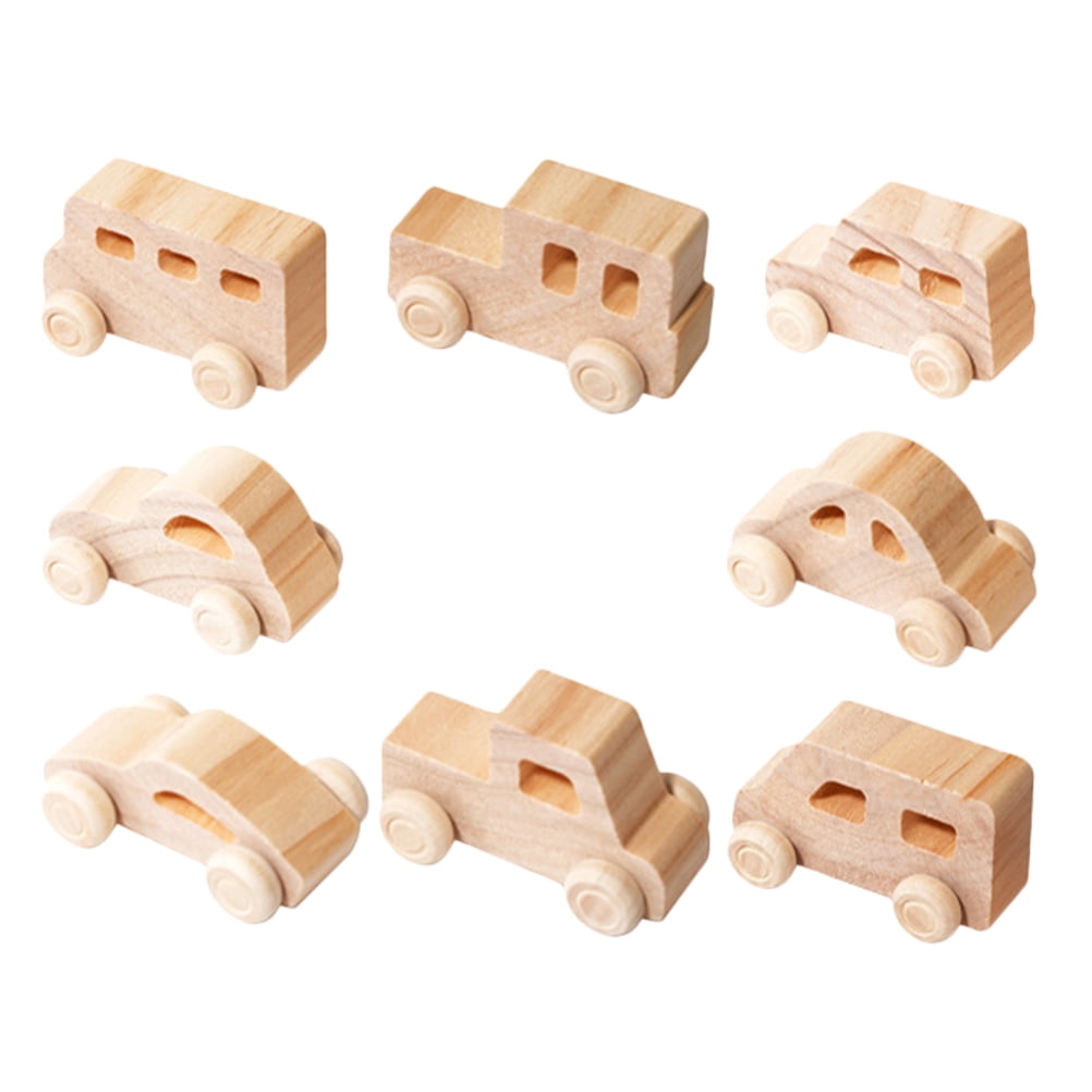 ETHZZLE 8Pcs Small Toy Cars for Children's Playtime and Home Interaction Wooden Models - Walmart.com