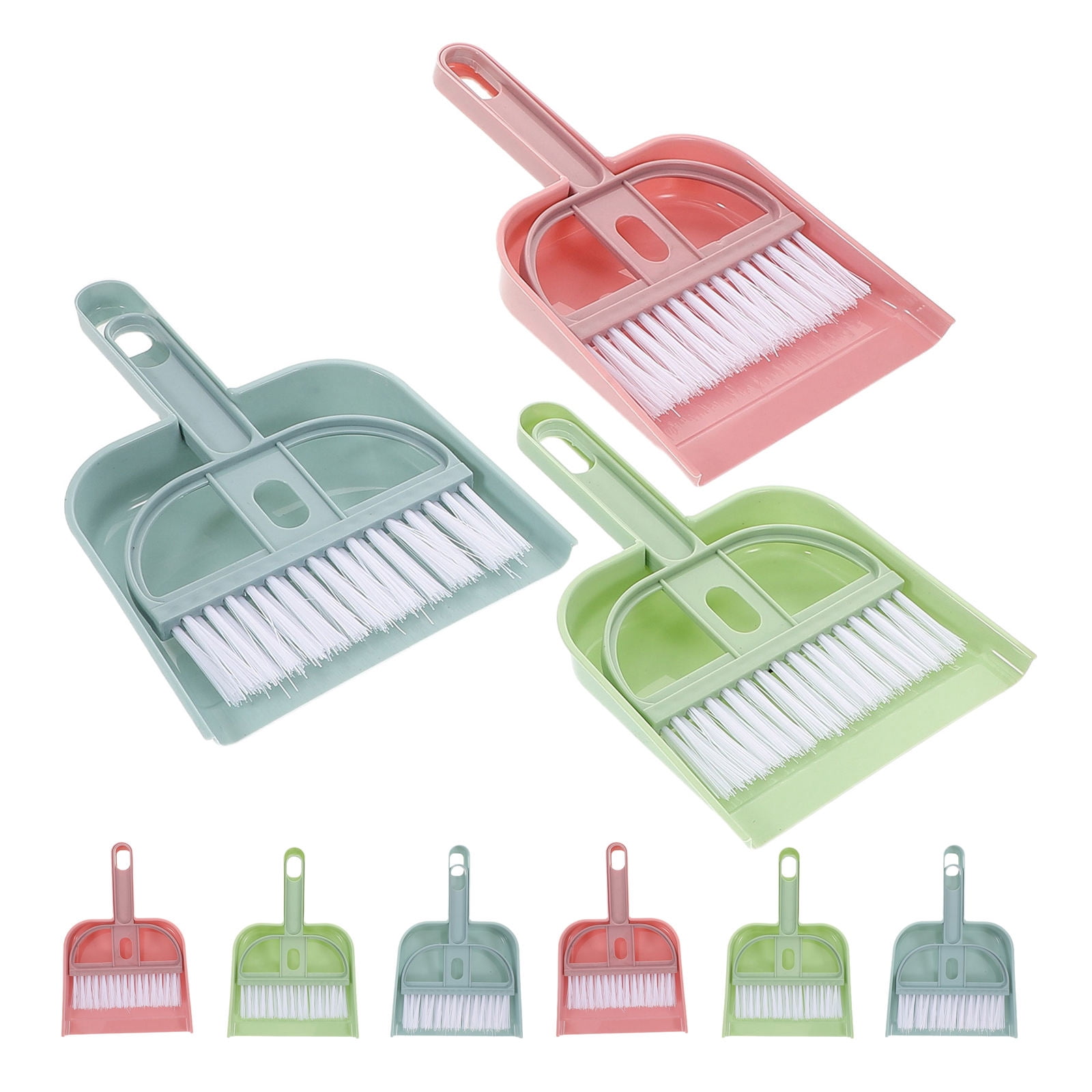 ETHZZLE 9Pcs Compact Handheld Dustpan and Brush Combo Assorted Colors ...