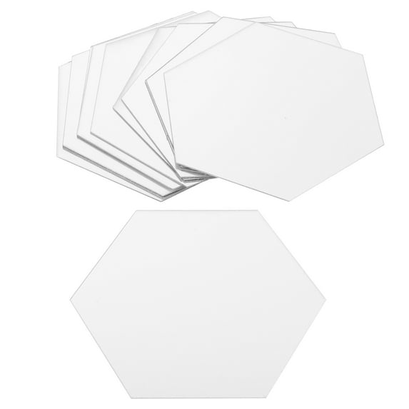 ETHZZLE Acrylic Hexagon Mirror Stickers 12Pcs Silver for Bedroom and ...