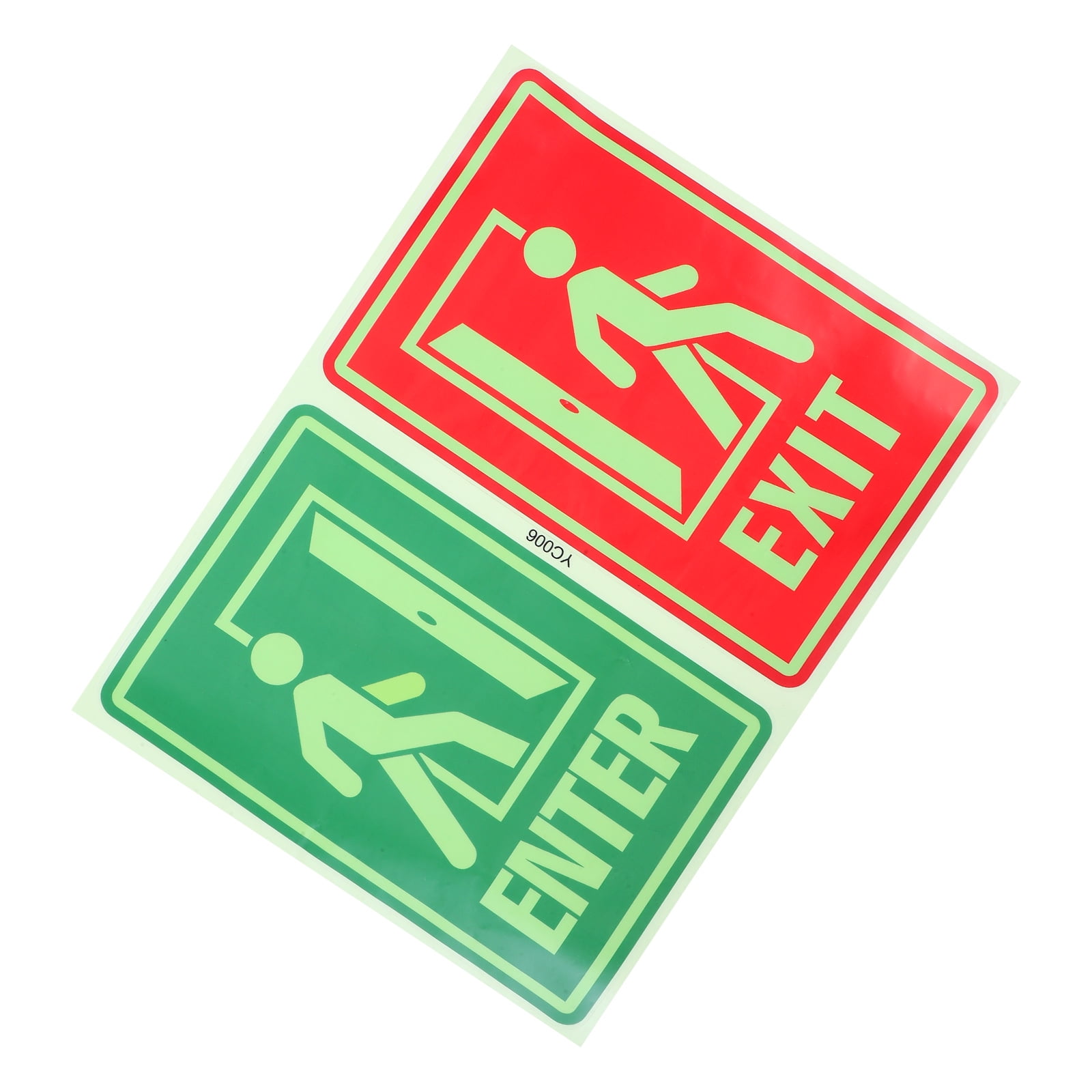 ETHZZLE Assorted Color PVC Luminous Exit Sign Sticker for Decoration ...