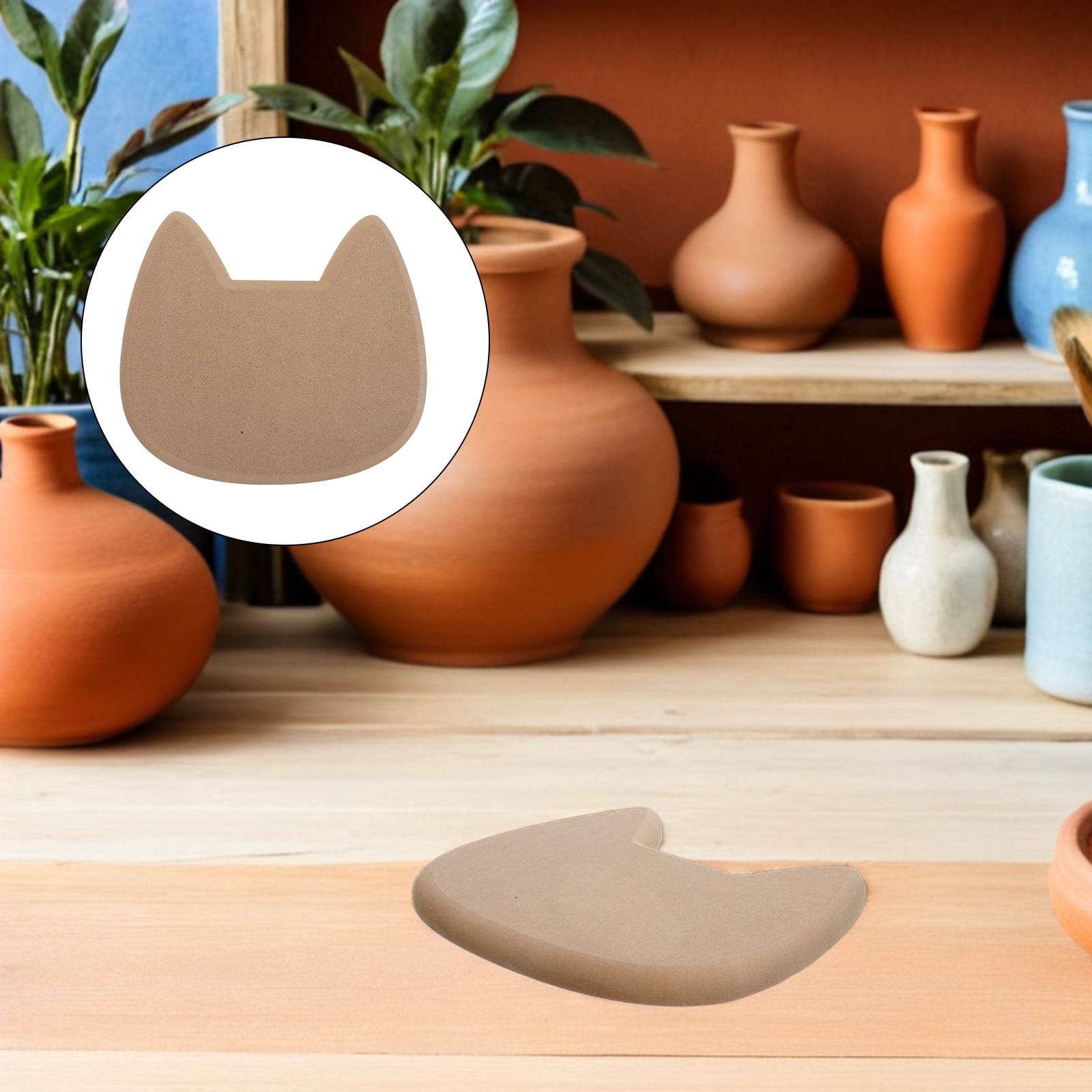 ETHZZLE Khaki Cat Ceramic Platter Mold Wood Pottery Mold for ...