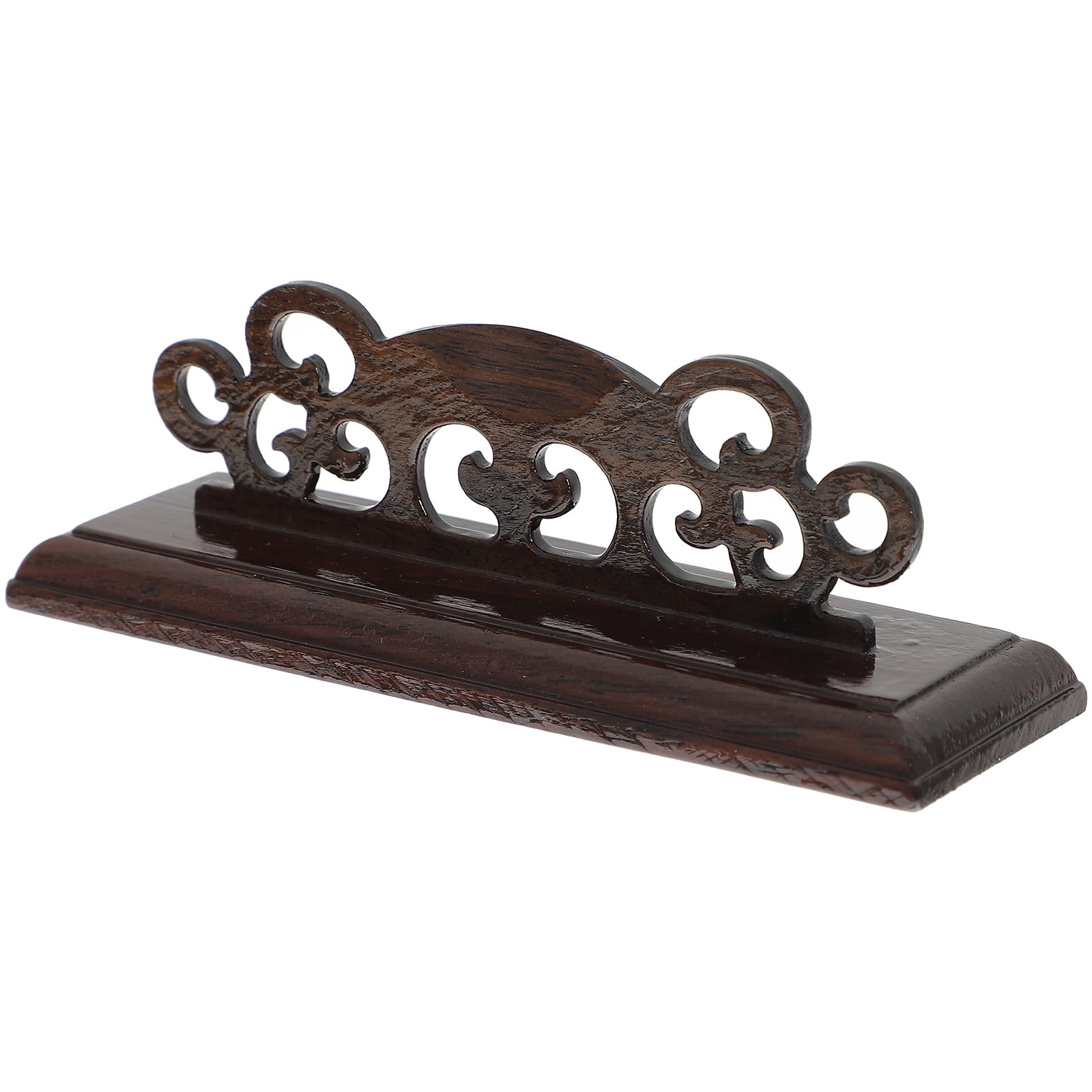 ETHZZLE Black Wood Folding Fan Holder Stand Ornamental Fan Rack 1Pack ...