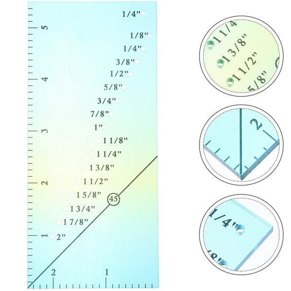 ETHZZLE Durable SkyBlue Acrylic Sew Seam Allowance Ruler for Accurate ...