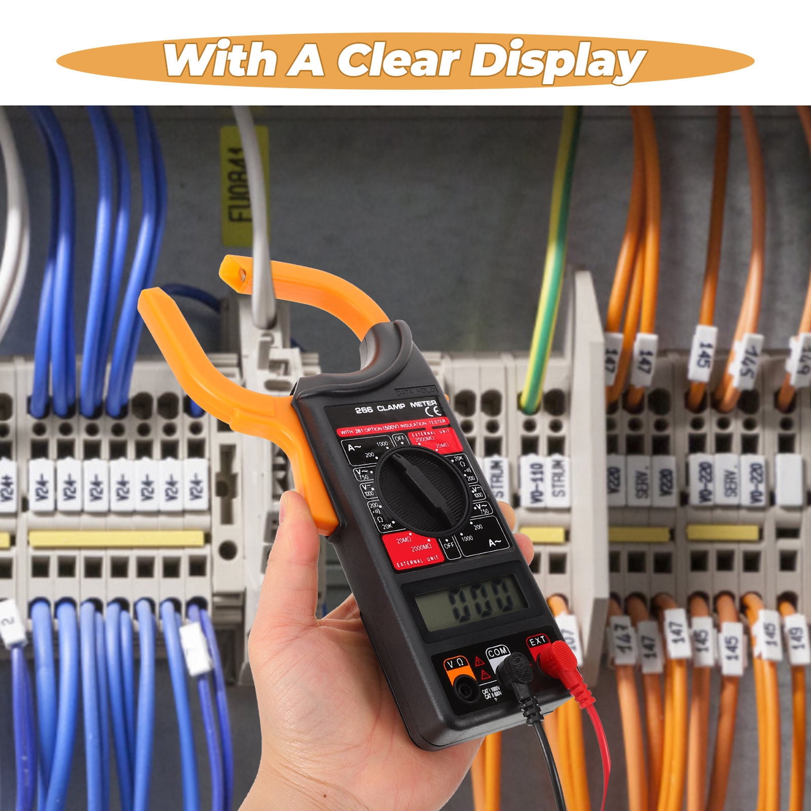 ETHZZLE Portable Clamp Multimeter with Clear Display, Assorted Colors ...