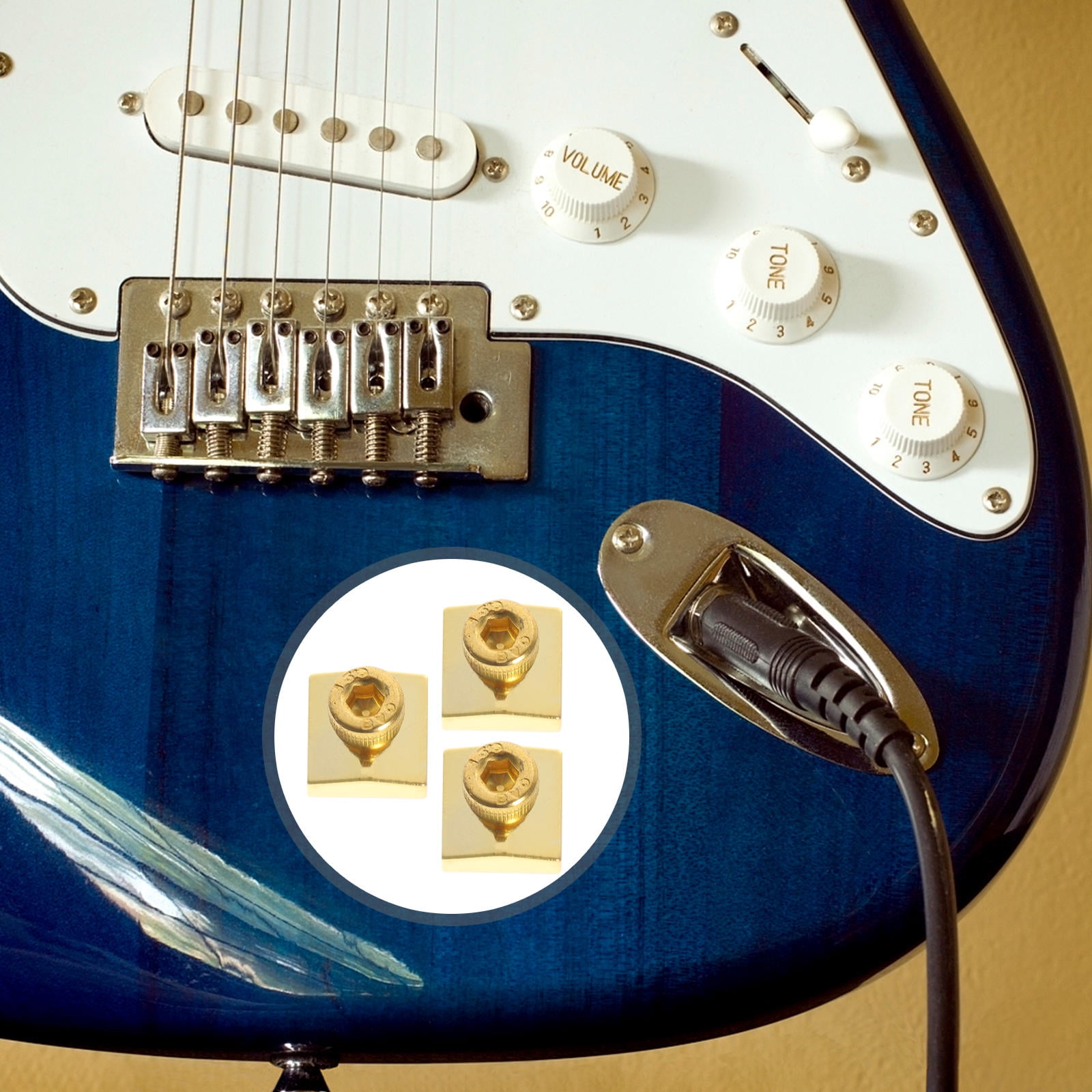 ETHZZLE Electric Guitar Parts Guitar String Retainers Golden Metal ...