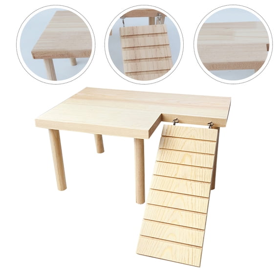 ETHZZLE Hamster Ladder Wood Platform with Ladder 1 Set for Cage ...