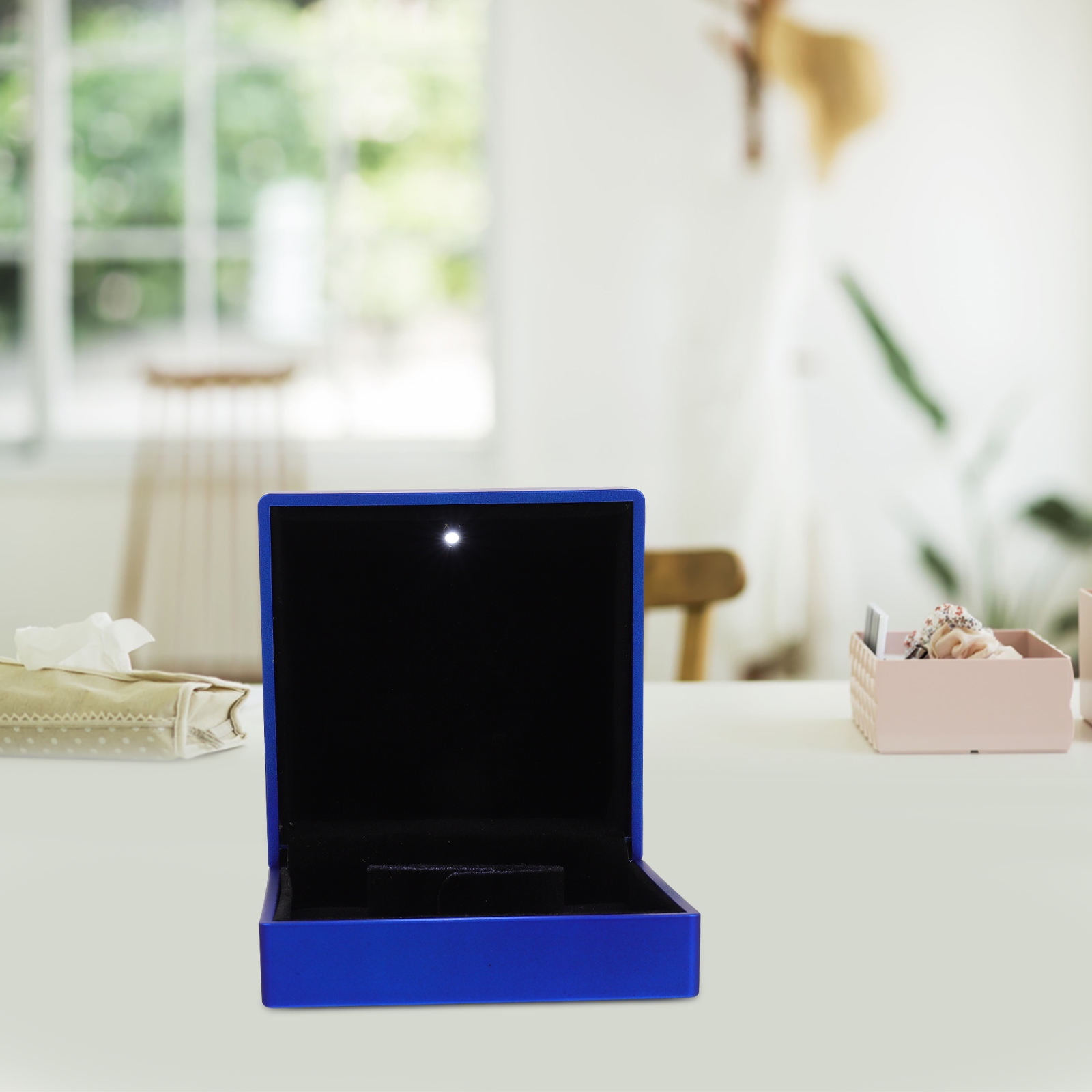 ETHZZLE Jewelry Box LED Lighting Jewelry Box Blue 1Set Storage Classic ...