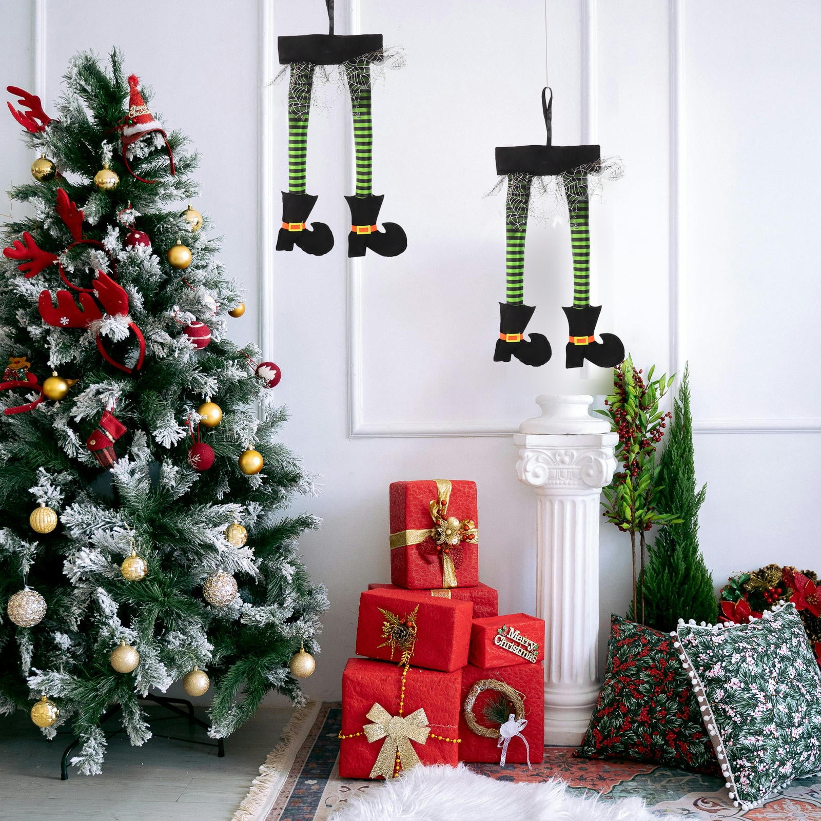 ETHZZLE Leg Decor Set Elf Legs Pendant Black Skirt Cloth Christmas ...