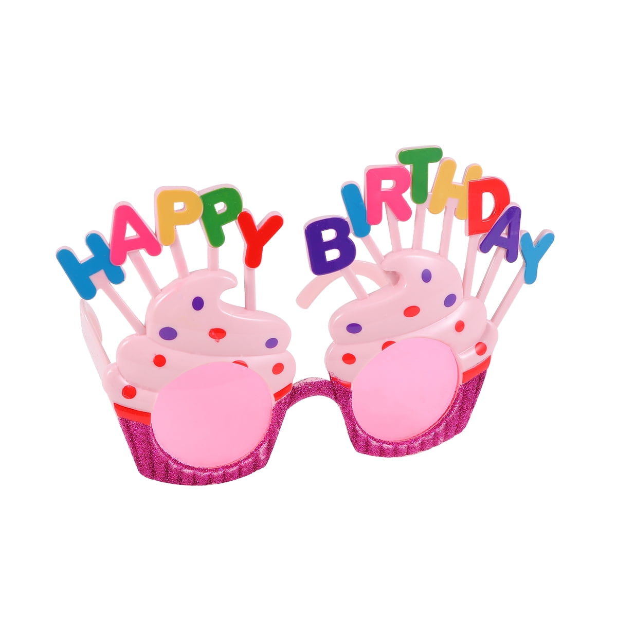 ETHZZLE Birthday Party Glasses with Cream Cake Design Assorted Colors ...