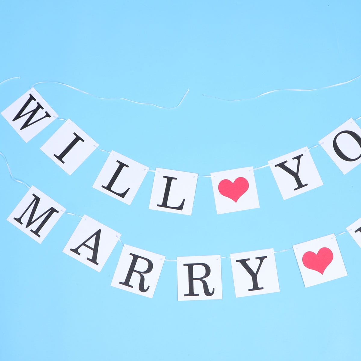 ETHZZLE Marriage Proposal Banner Multi Color Wedding Bunting for Indoor ...