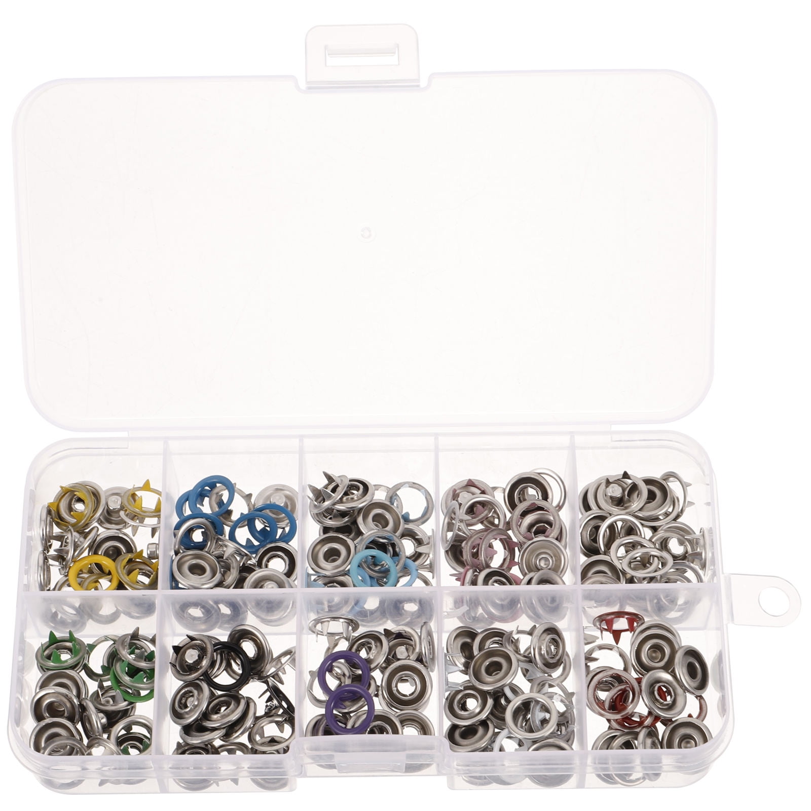 ETHZZLE Metal Snaps Buttons 100 Sets Snap Button Assorted Color Round ...