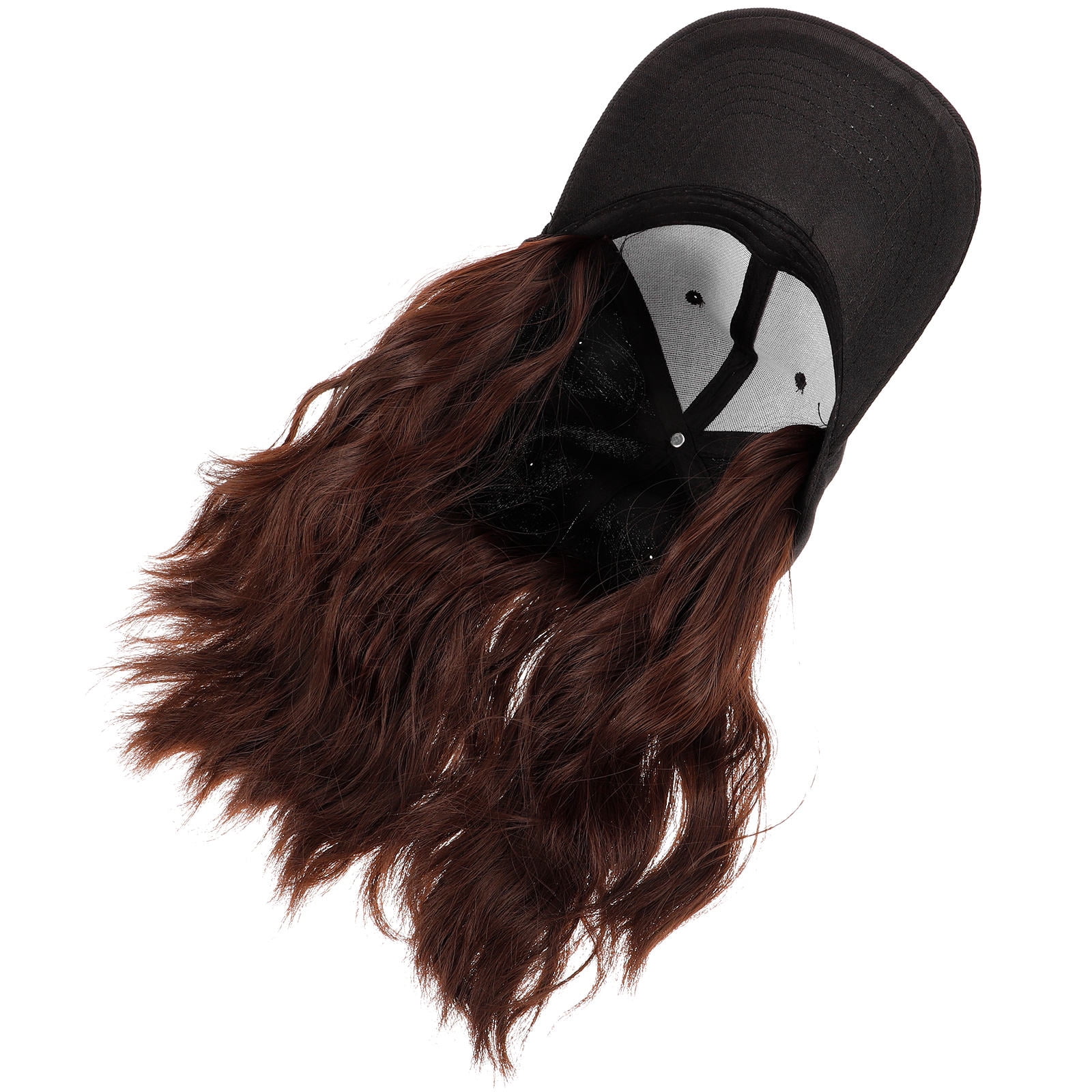 ETHZZLE Novelty Hair Visor Cap Wavy Curly Wig Fashion Accessory for ...