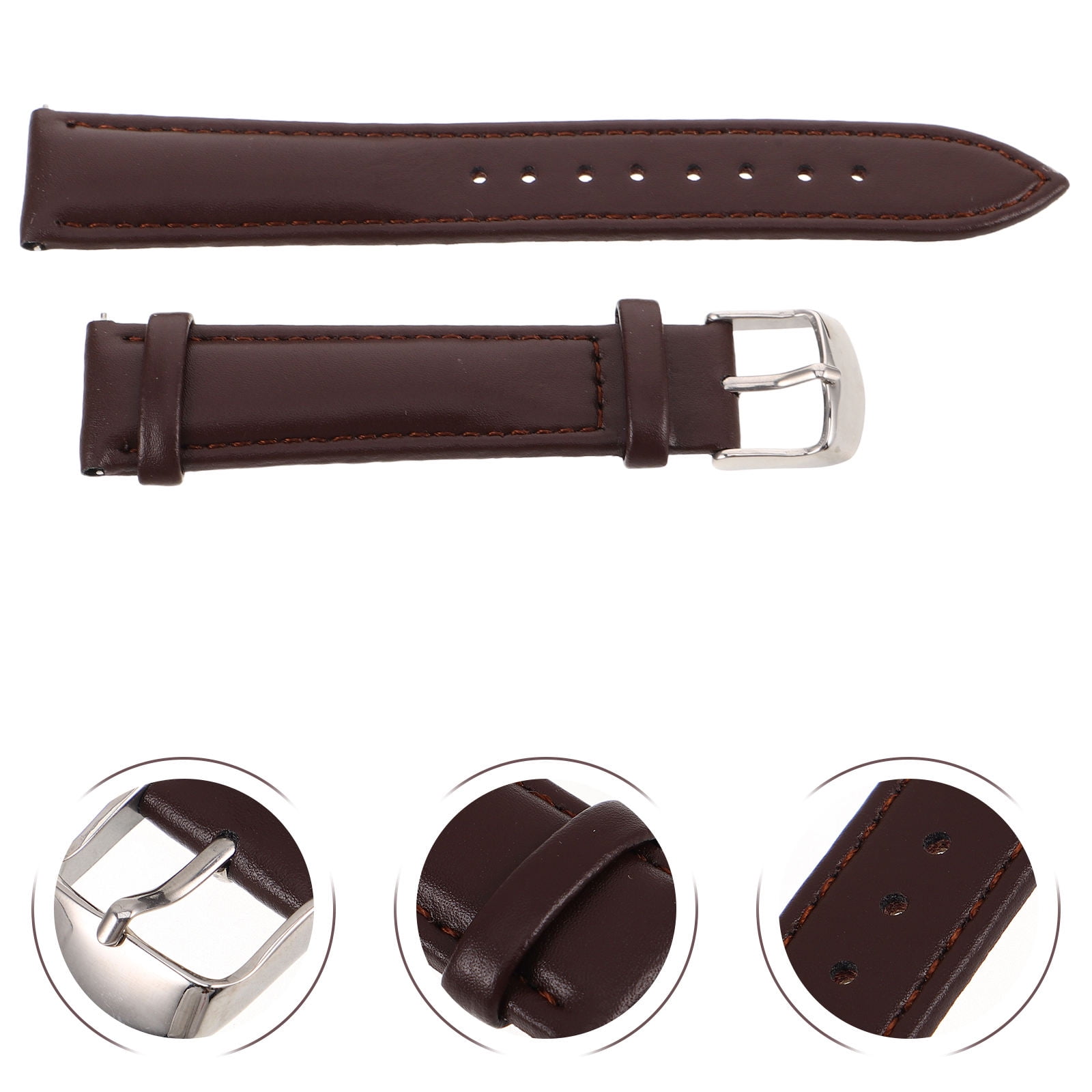 ETHZZLE Dark Brown Faux Watch Band Replacement with Quick Release for ...