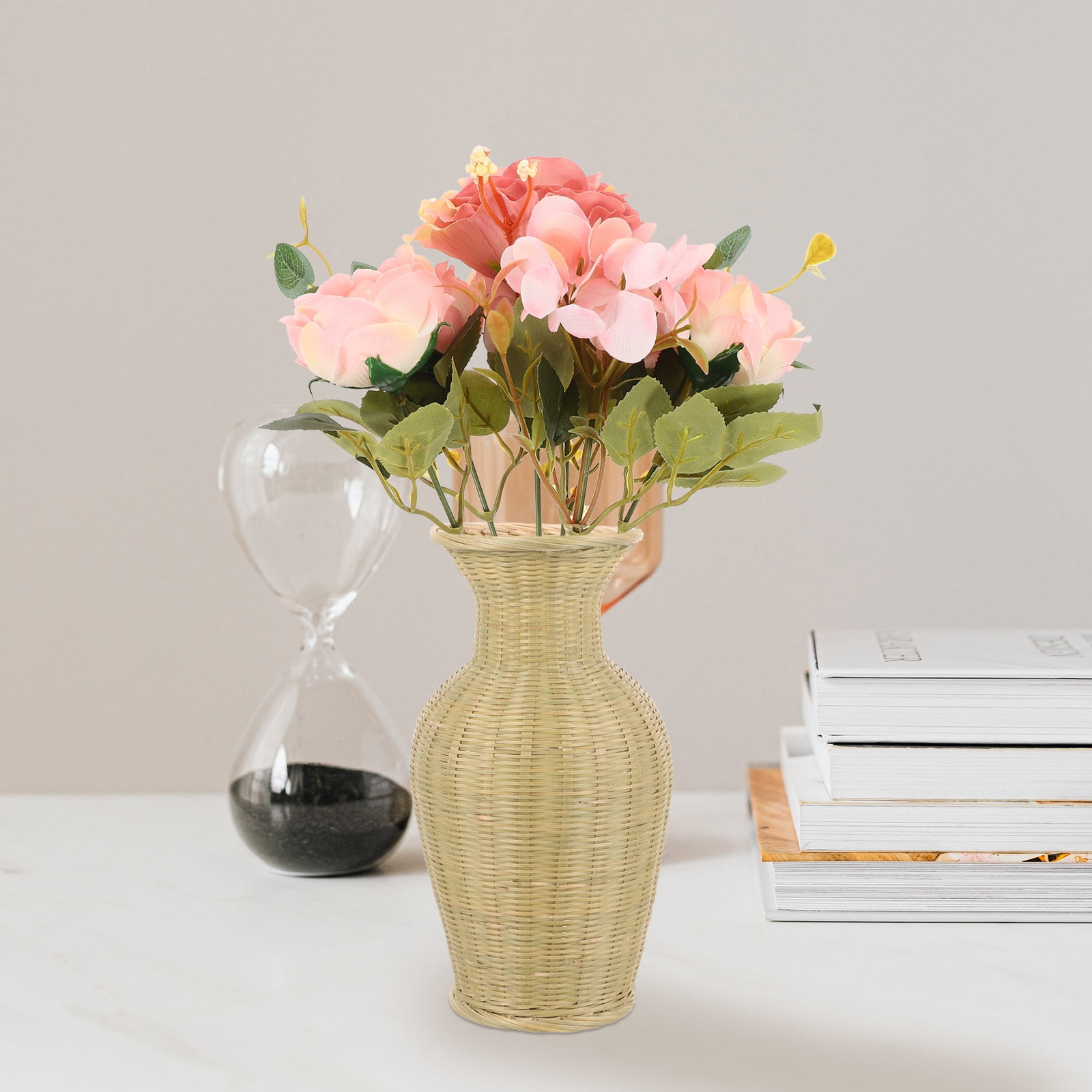 ETHZZLE Realistic Faux Flowers Natural Style Pink Artificial Flowers ...