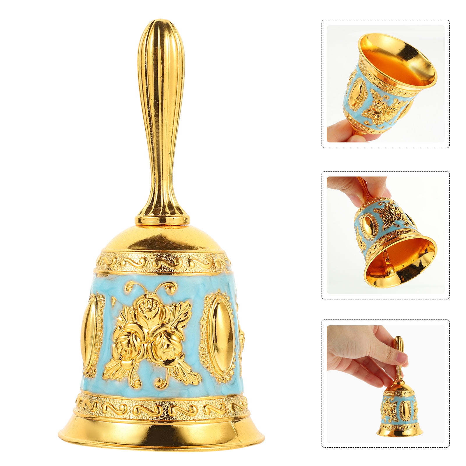 ETHZZLE Hotel Service Bell Round Shape Zinc Alloy Golden 1Pack ...