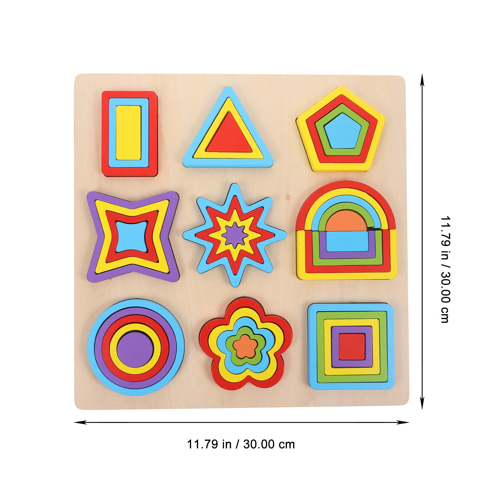 ETHZZLE Geometric Shapes Blocks Set Kids Educational Toy Assorted Color ...