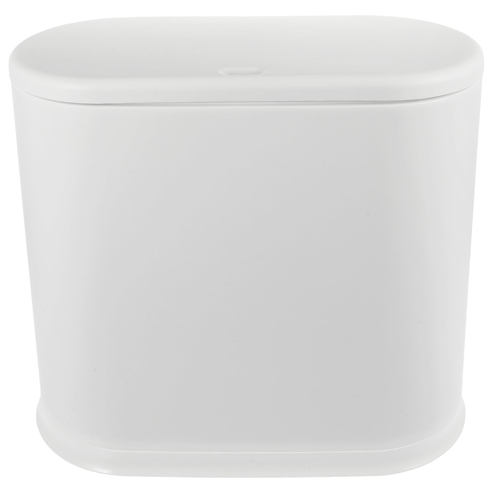 ETHZZLE Small White Plastic Trash Bin with Lid, Slim Garbage Can for ...