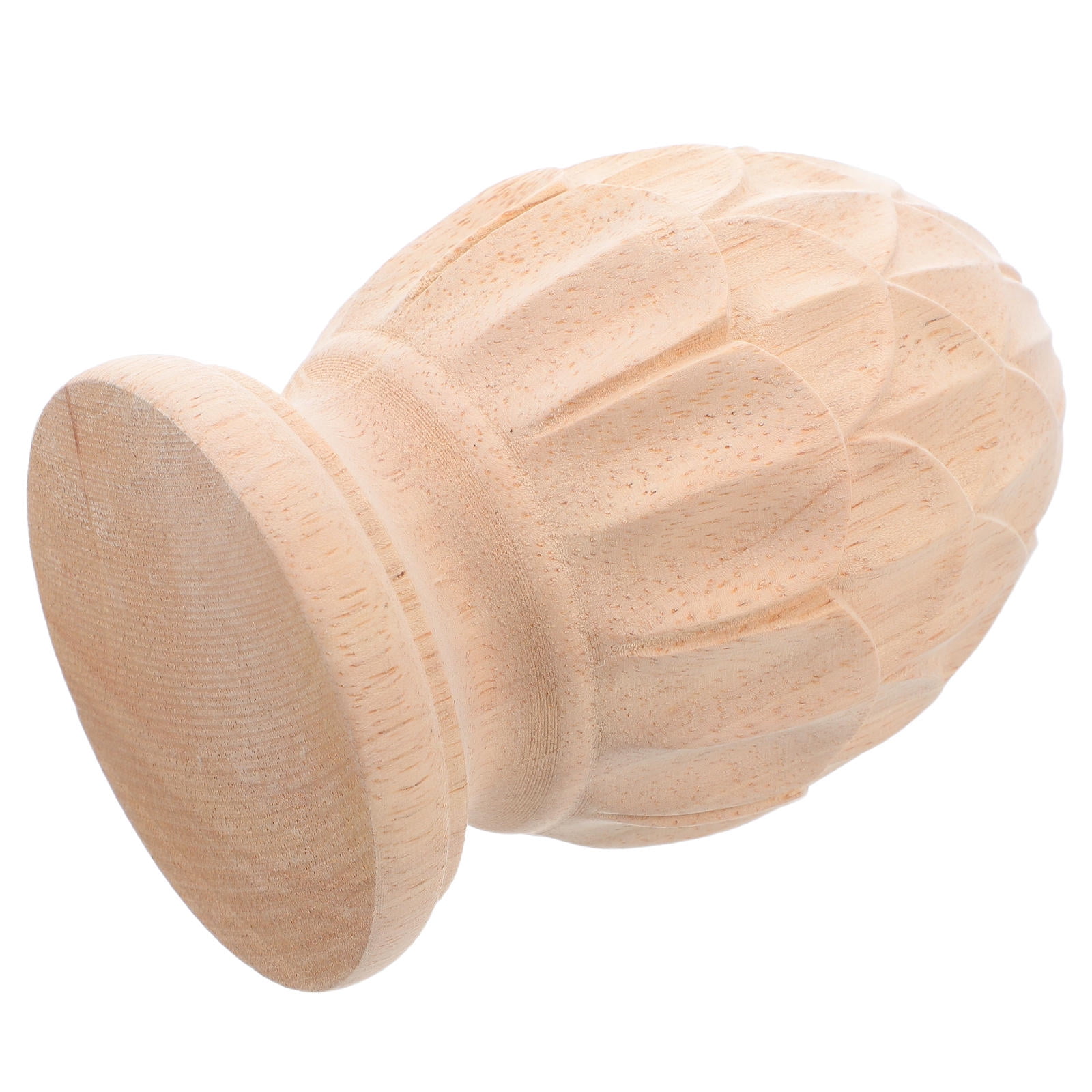 ETHZZLE Beige Wood Finial Post Cap Pineapple Design for Home Stair ...