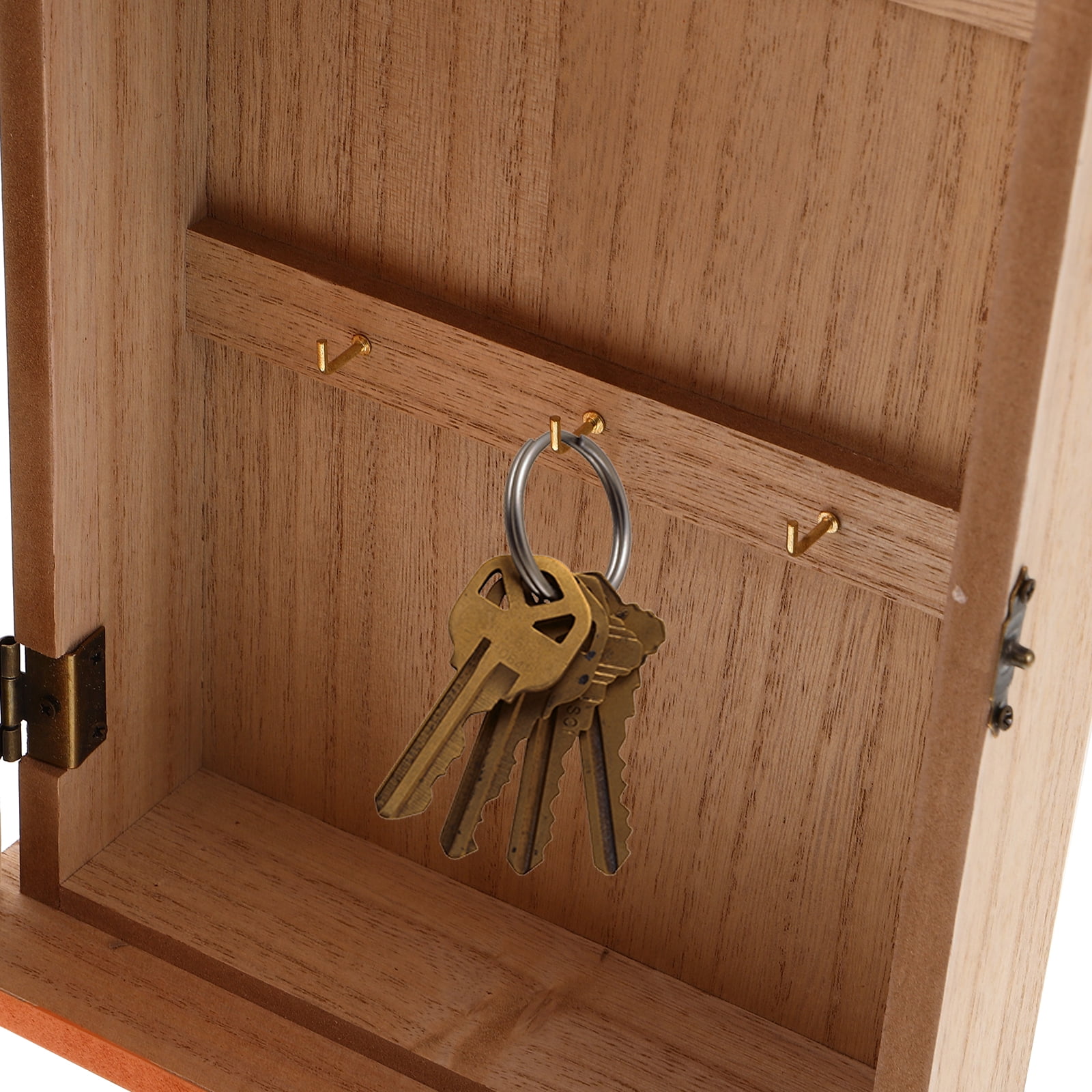ETHZZLE Wooden Wall Key Cabinet: Novelty Decorative Key Box with Hooks ...
