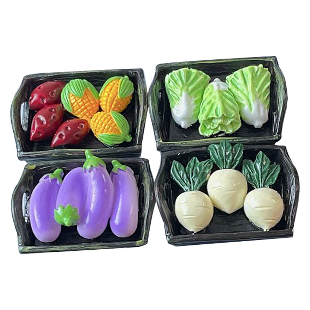 ETHZZLE Miniature Fruit Vegetable Rack Resin Figurines Assorted Color ...