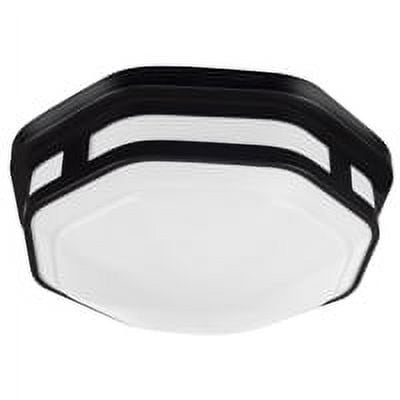 ETI 54466101 Octagon Black Integrated LED Outdoor Flushmount Porch ...