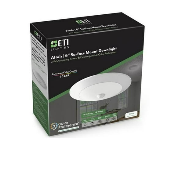 ETI Lighting 6" LED Surface Mount Downlight with Occupancy Sensor, 900 ...