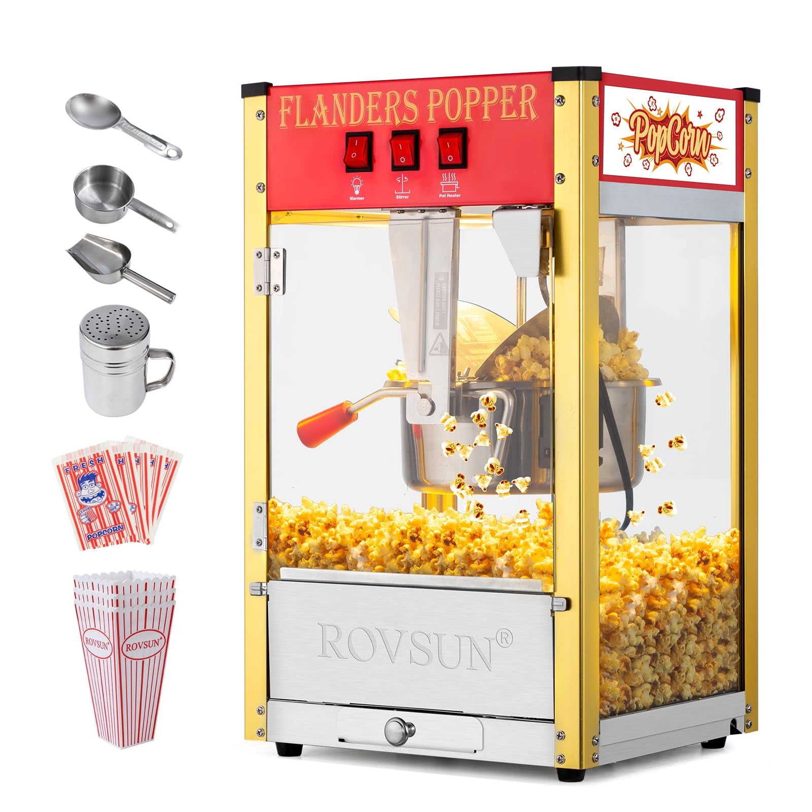 ETL Approved Popcorn Machine 8 Ounce Kettle 32 Cups, Countertop ...