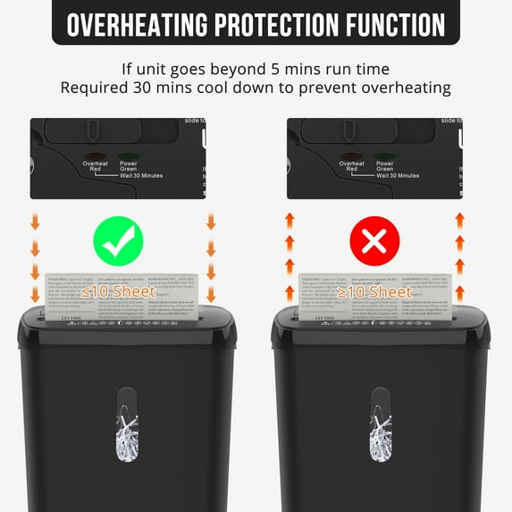 ETL Certified Home Office Shredder – 10-Sheet, Strip Cut, Jam-Proof ...