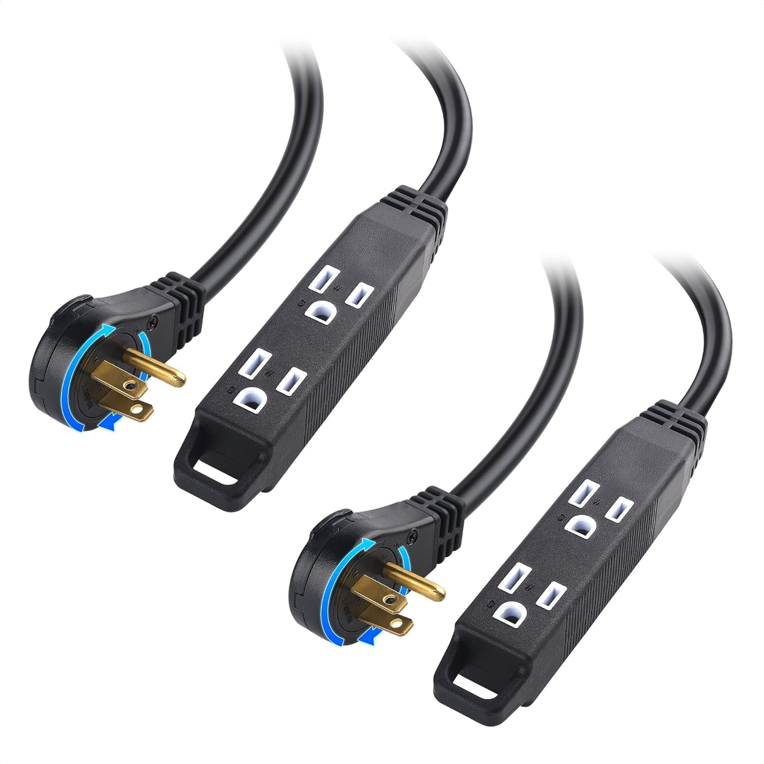 [ETL Listed] 2-Pack 3-Outlet Power Strip Extension Cord with 3 Prong ...