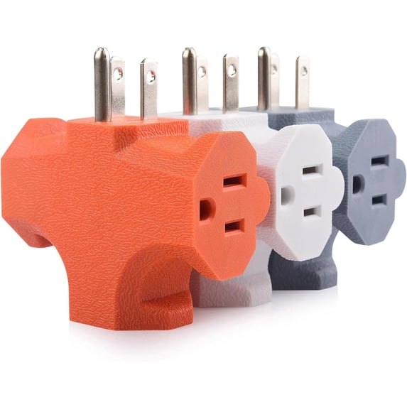 [ETL Listed] 3-Pack 3 Way Plug Adapter 15A 1875W, 3 Prong 3 Outlet ...