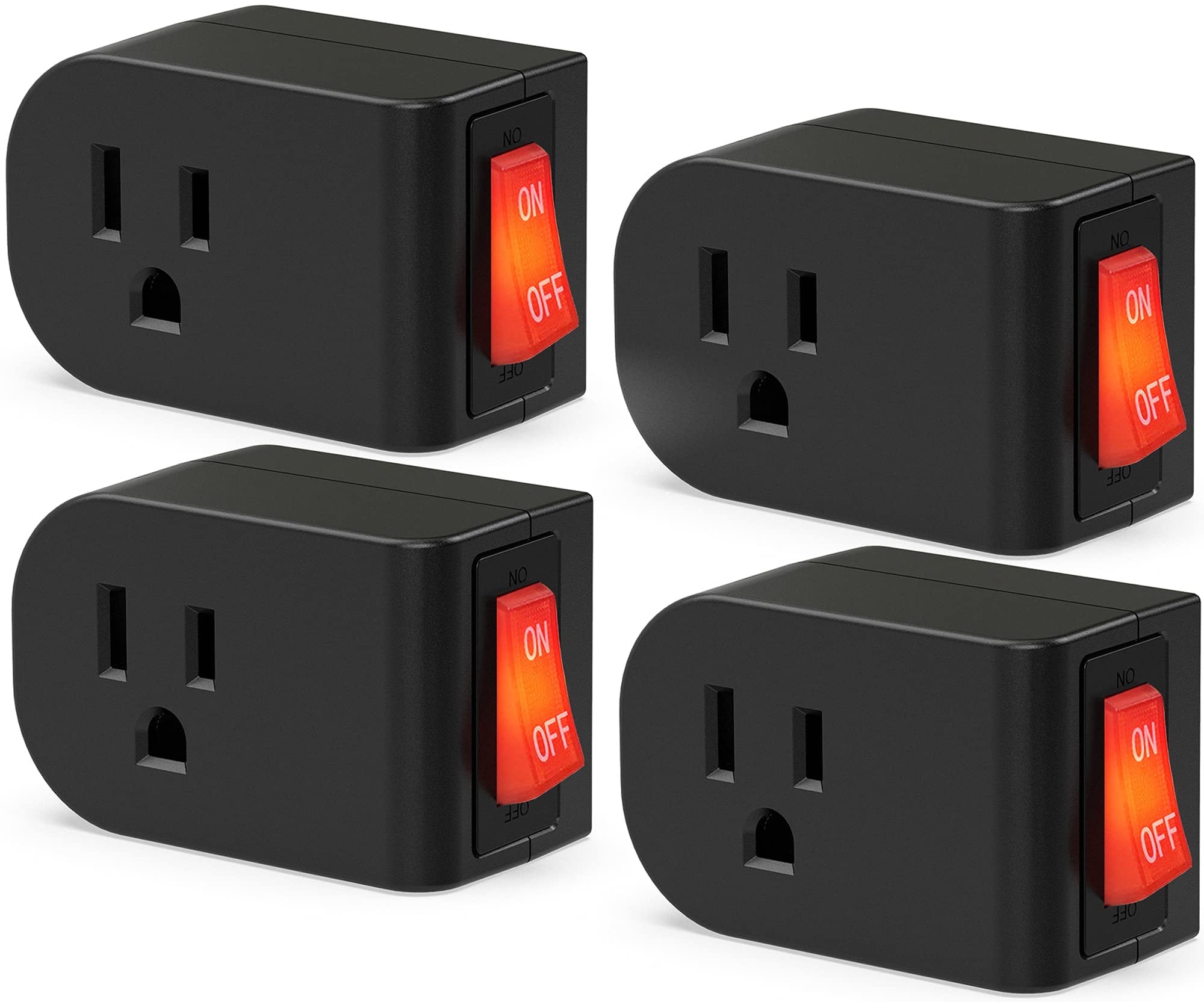 ETL Listed Grounded Outlet Adapter with ON Off Switch and Red Indicator ...