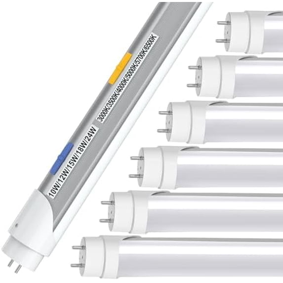 ETL Listed T8 LED Tube Light Bulbs 4 Foot, 5 Power(10W-24W)& 6CCT(3000K ...