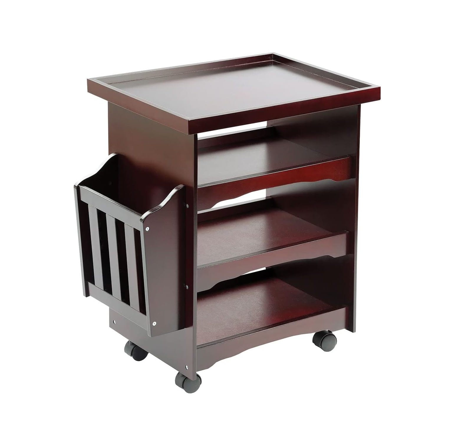 "CodYinFI Portable Three-Tier Storage Table, Mobile Magazine Rack ...